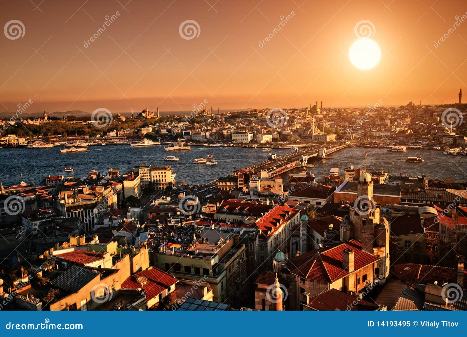 Sunset Istanbul stock image. Image of blue, architecture - 14193495