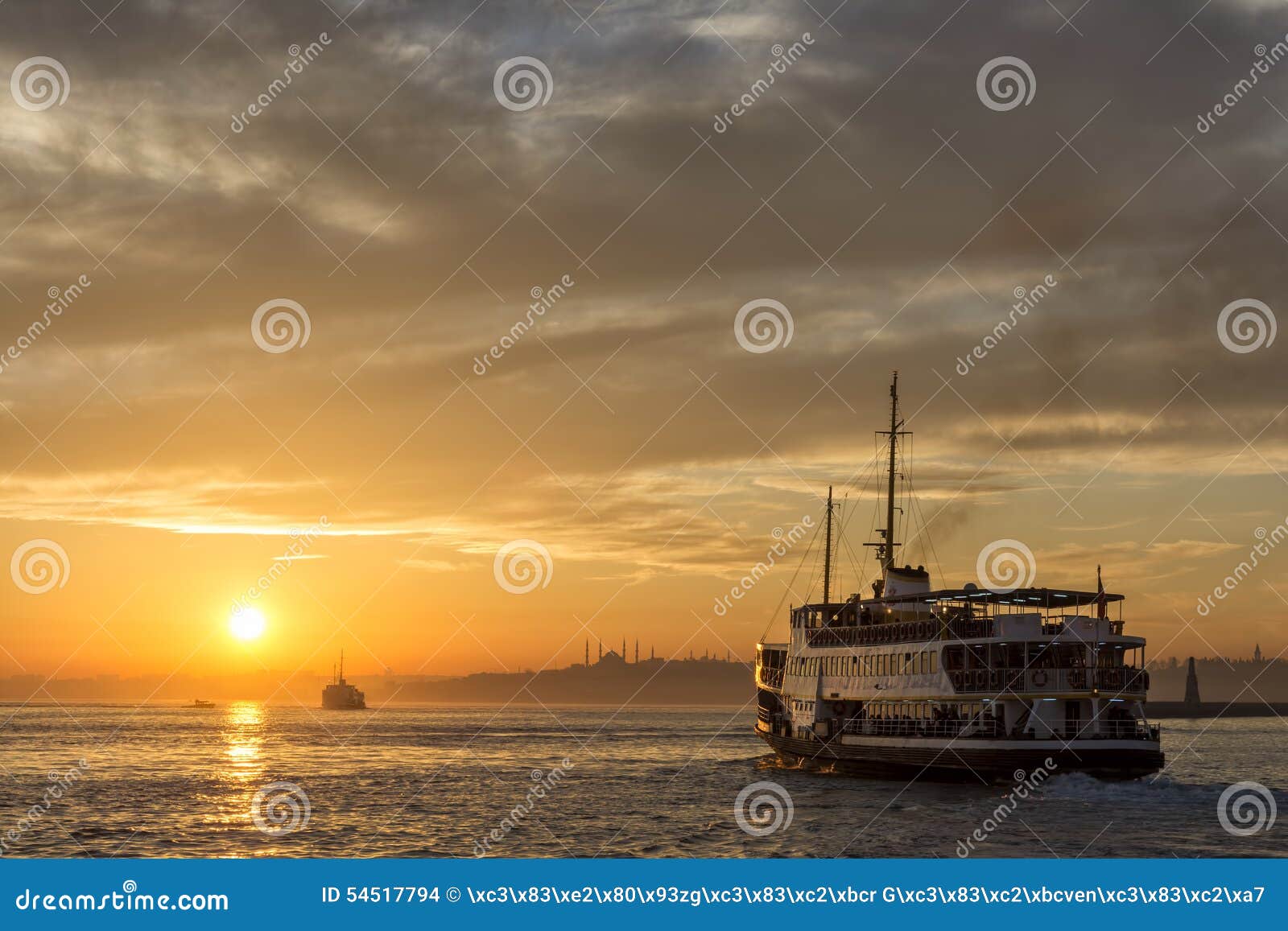 Sunset at Istanbul, Turkey stock photo. Image of urban - 54517794