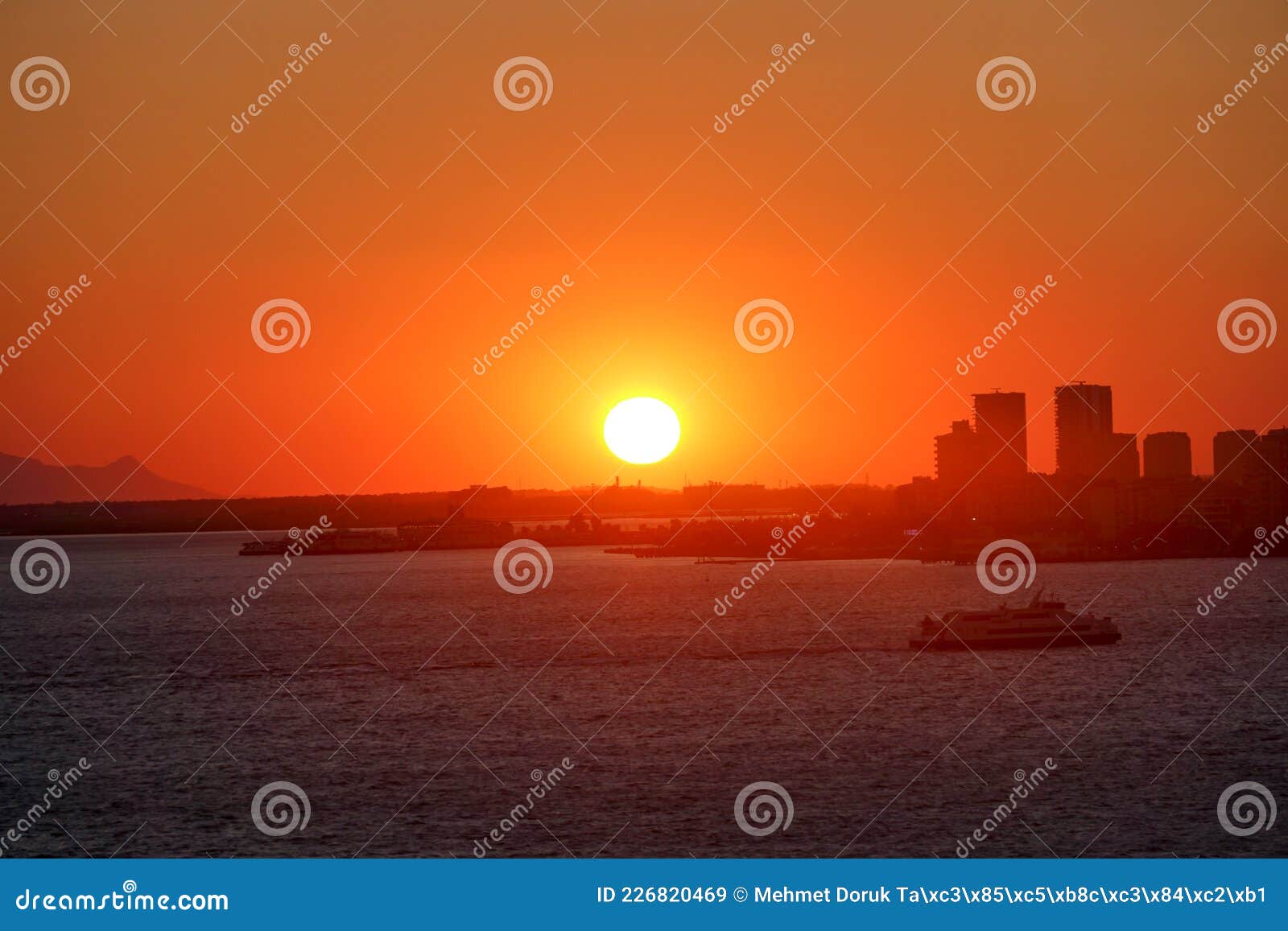 Sunset at Izmir Alsancak Kordon Turkey Stock Image - Image of antique ...