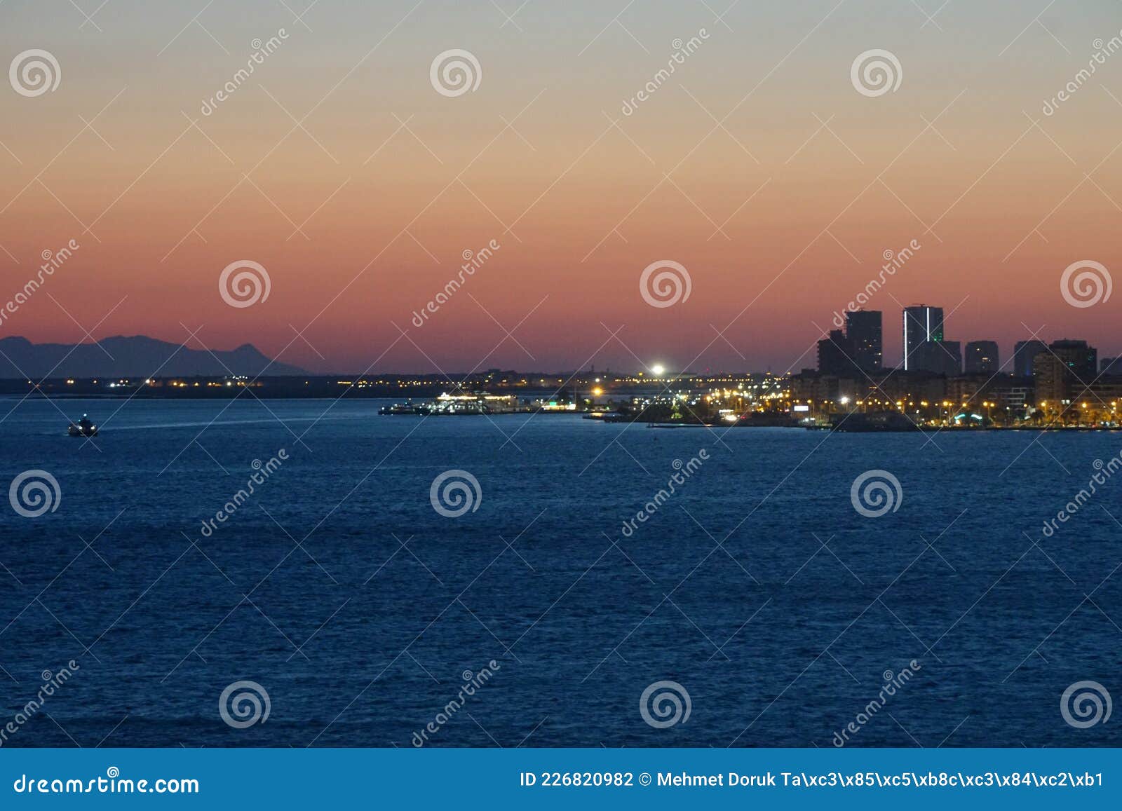 Sunset at Izmir Alsancak Kordon Turkey Stock Photo - Image of marble ...