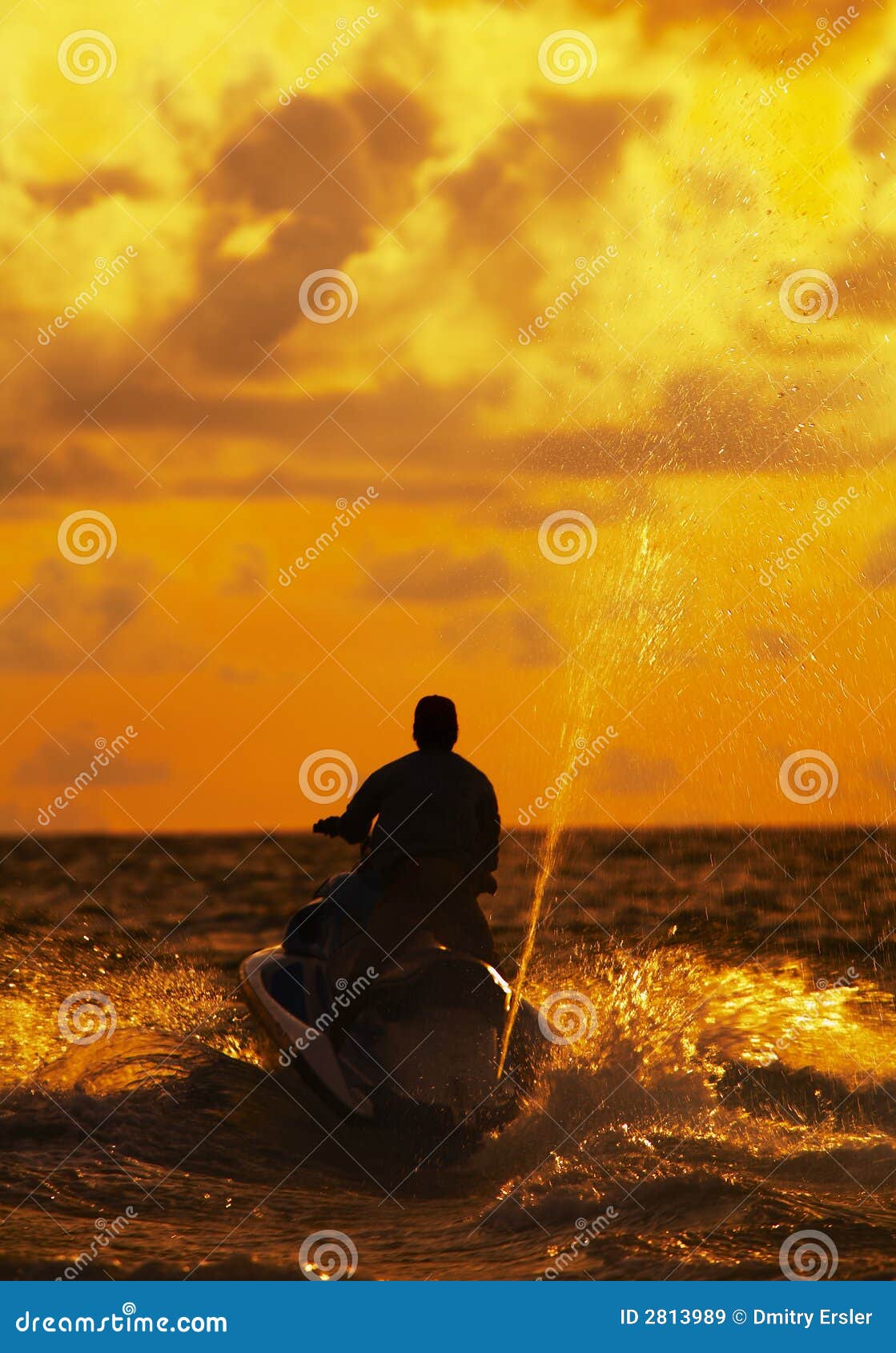 Sunset jetski stock image. Image of afterglow, jetski - 2813989