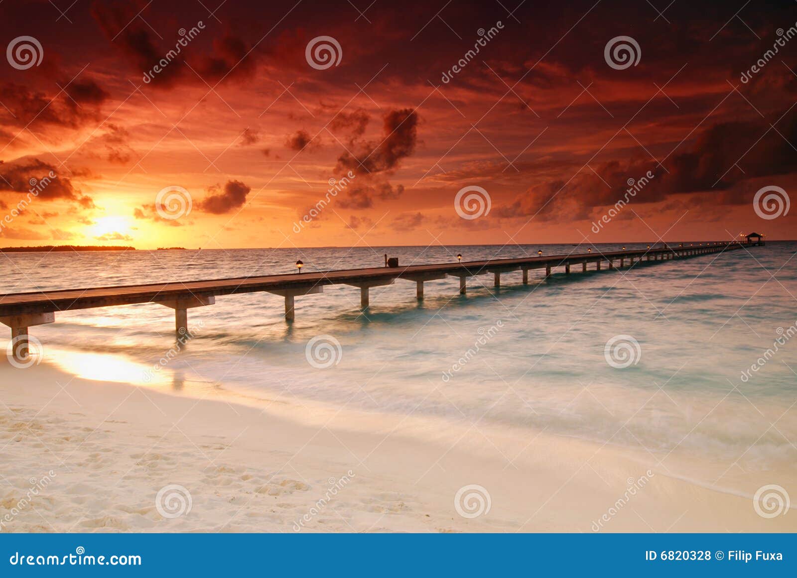Sunset and jetty stock photo. Image of ocean, sand, bridge - 6820328