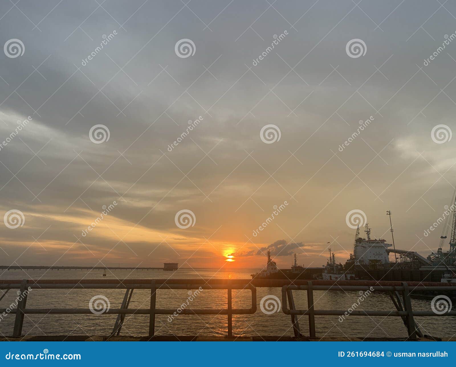 Sunset in jetty stock photo. Image of watter, jetty - 261694684