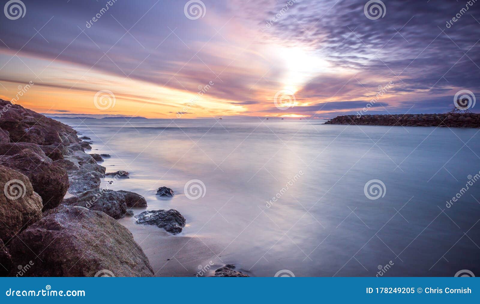Sunset on the Jetty stock image. Image of jetty, long - 178249205