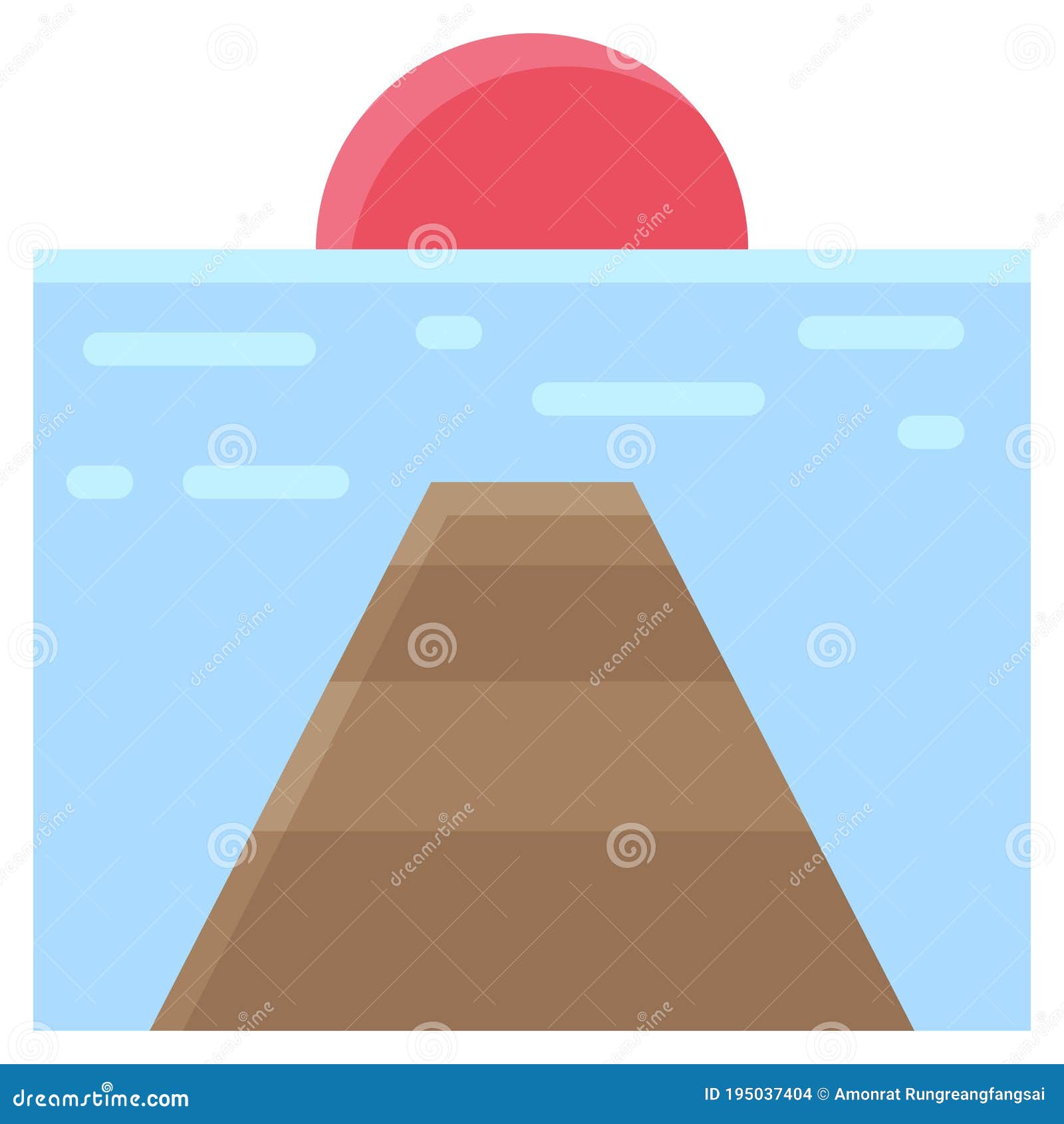 Sunset Jetty Icon, Summer Vacation Related Vector Stock Vector ...