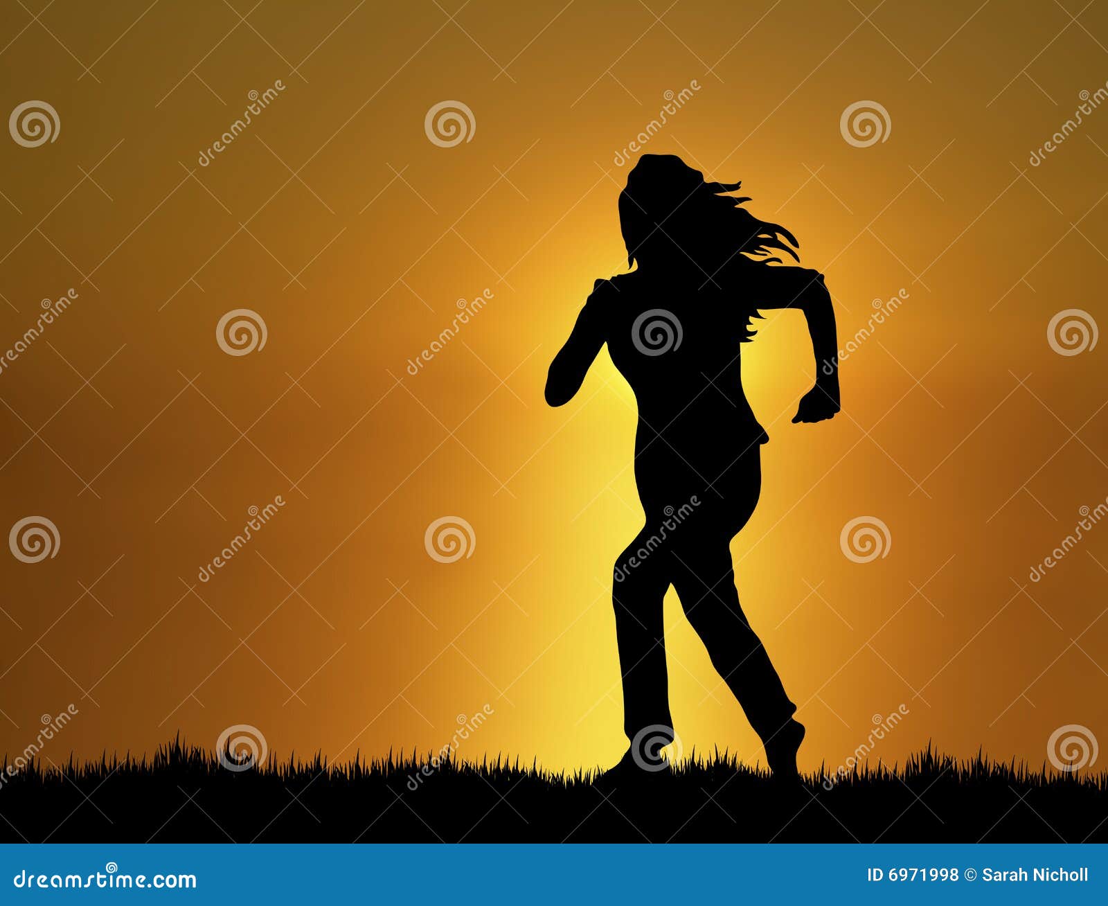 Sunset Jogger 3 stock illustration. Illustration of alone - 6971998