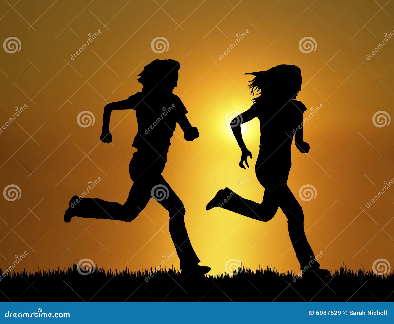 Sunset Joggers stock illustration. Illustration of racing - 6987629