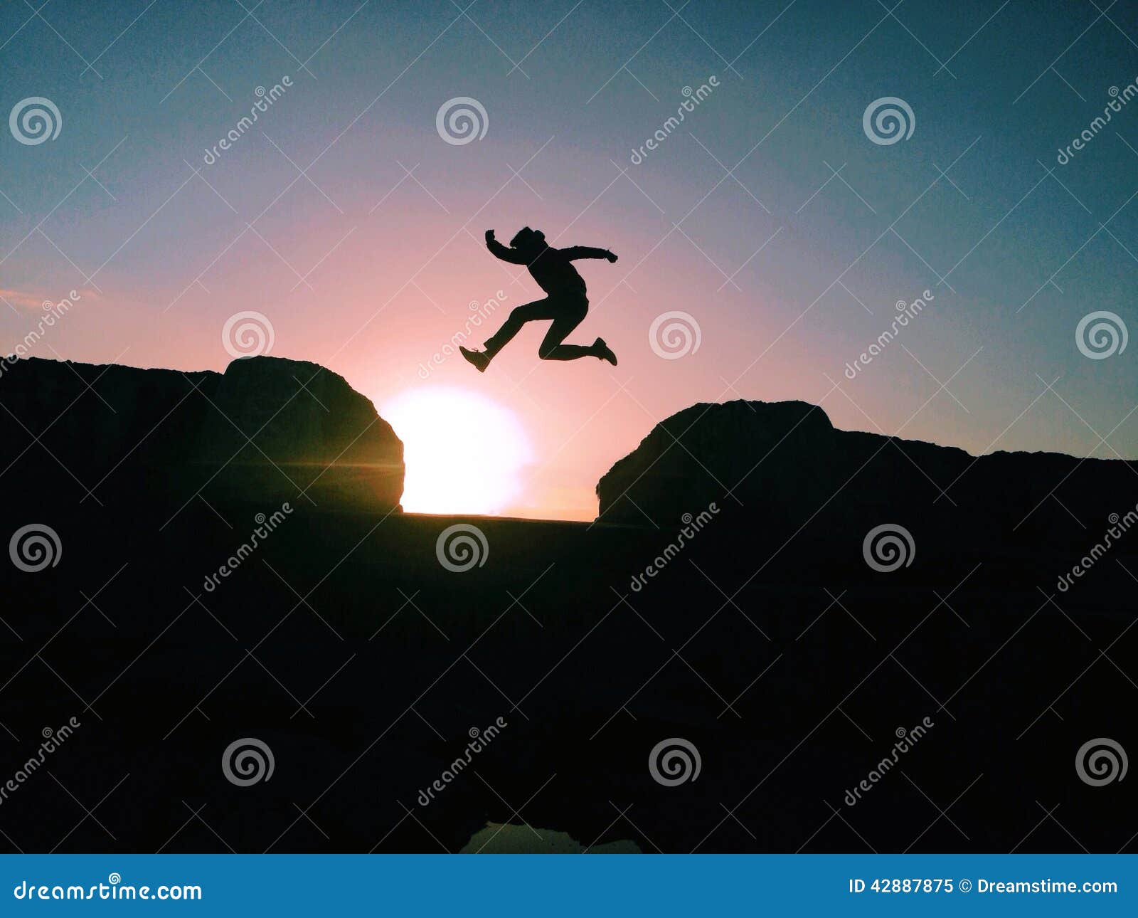 Sunset jump stock image. Image of leap, awesome, sunset - 42887875