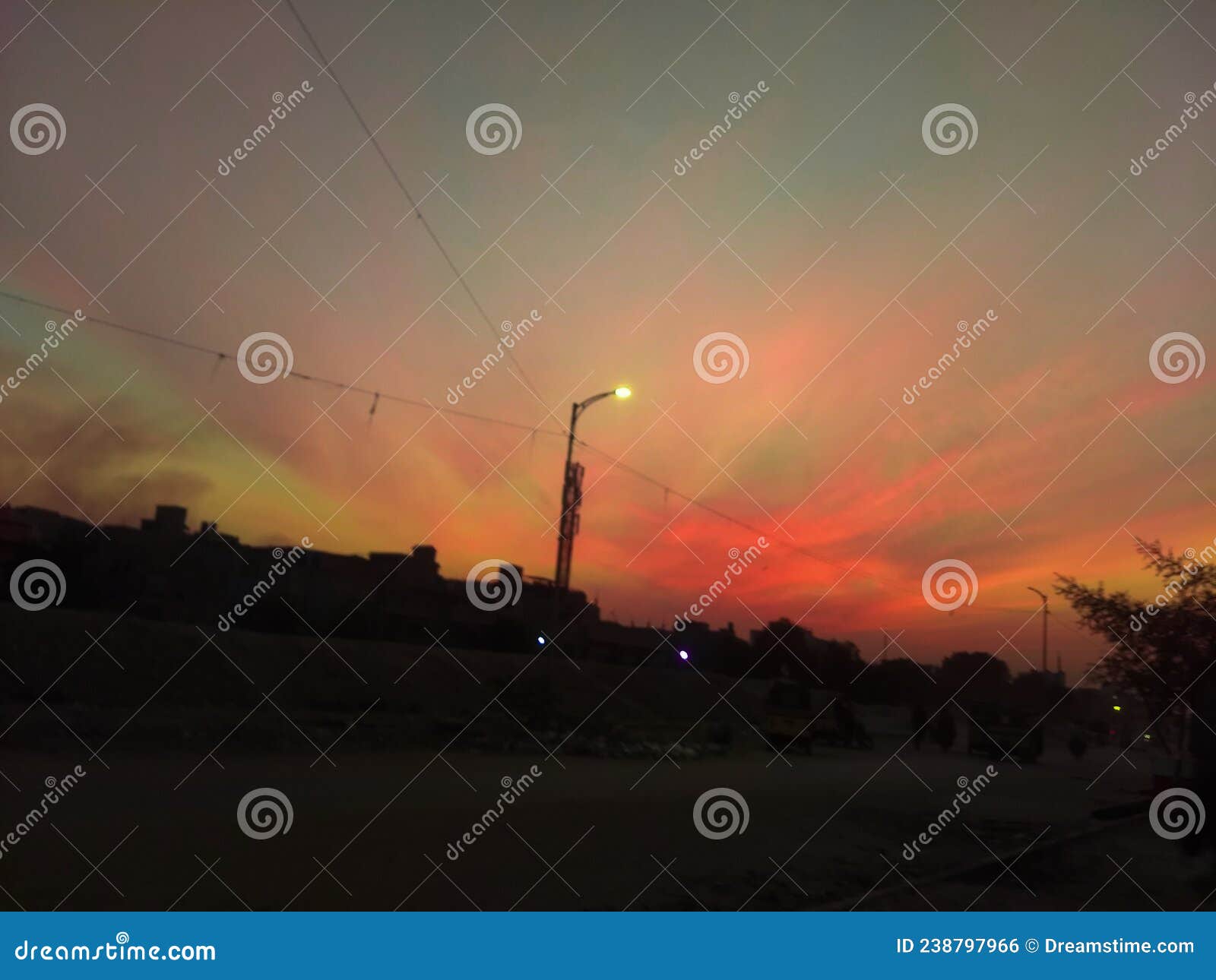 Sunset in karachi stock photo. Image of orange, afterglow - 238797966