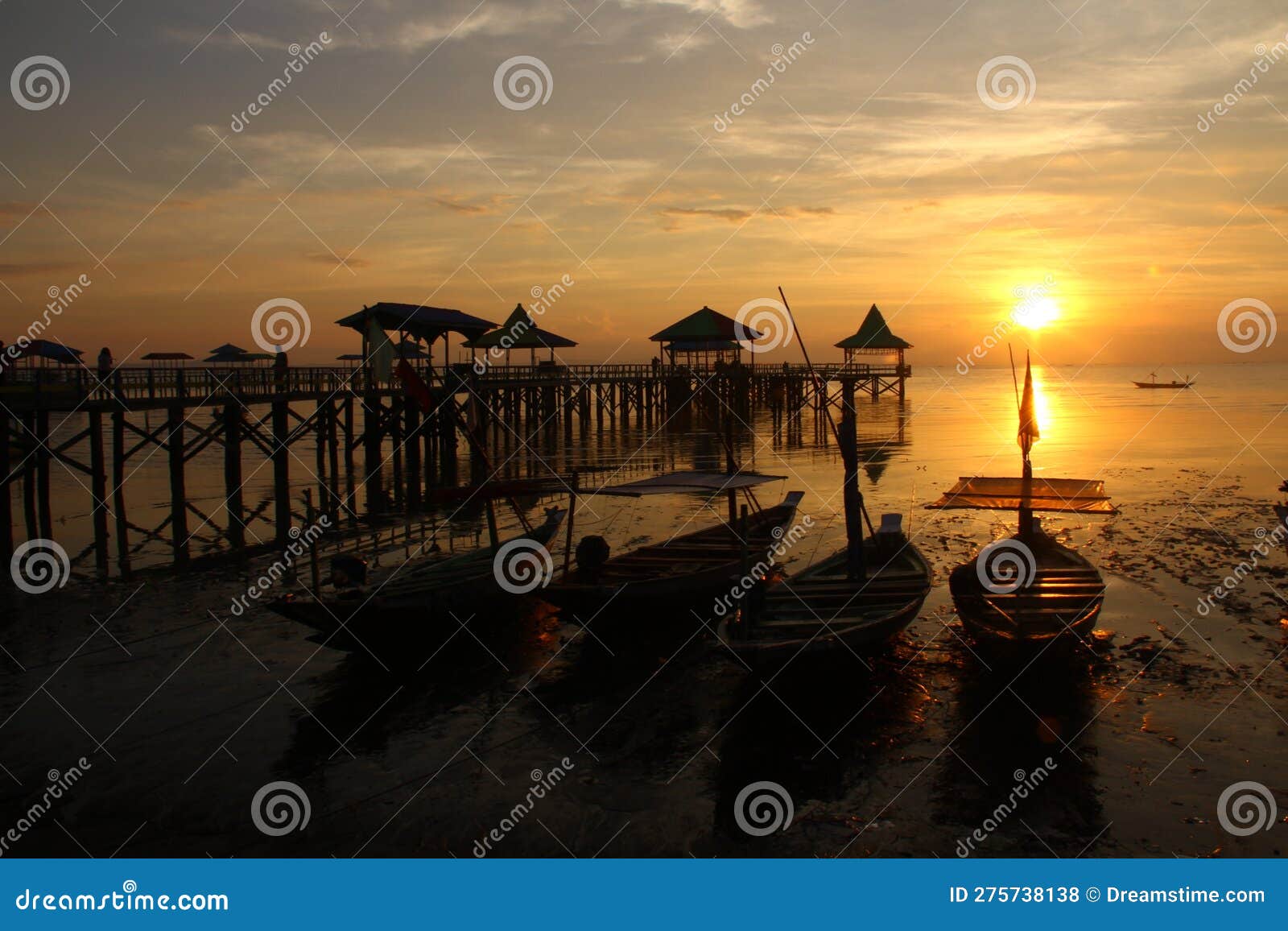 Sunset in Kenjeran Beach Surabaya East Java Stock Photo - Image of ...