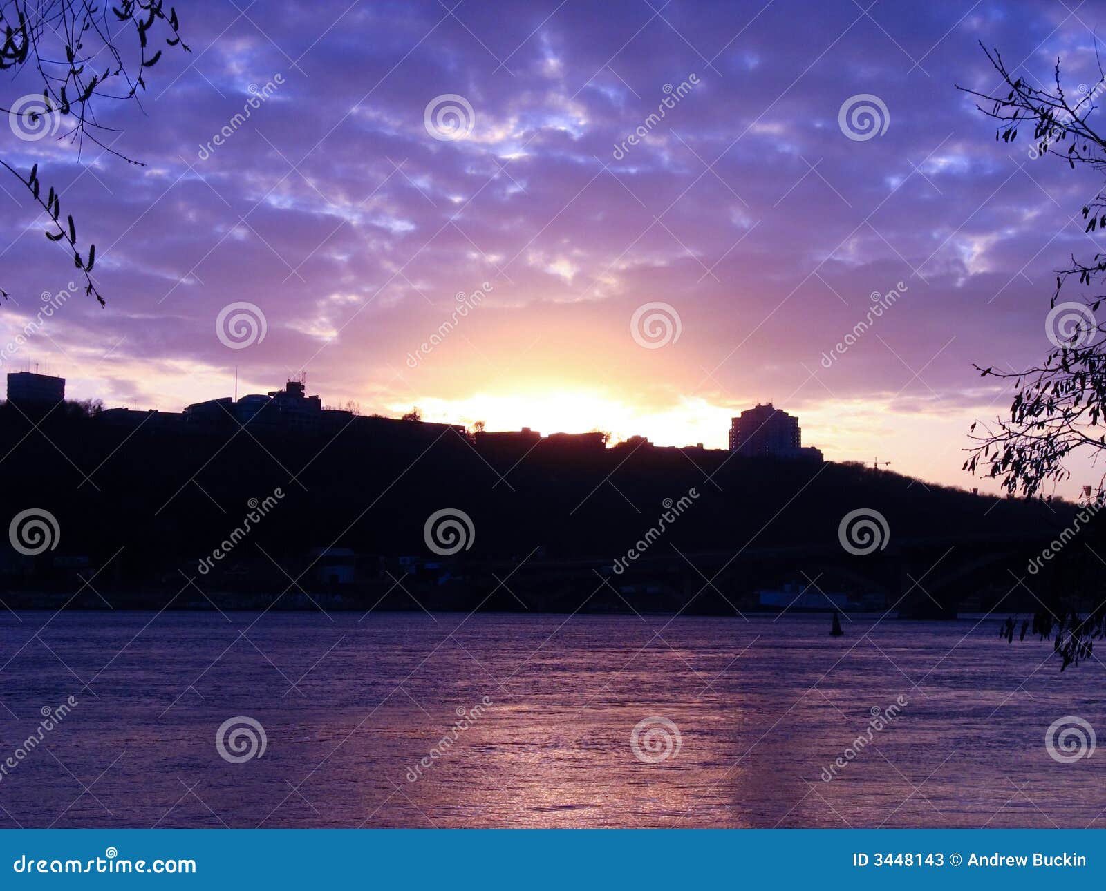 Sunset in Kiev stock image. Image of cloudscape, water - 3448143