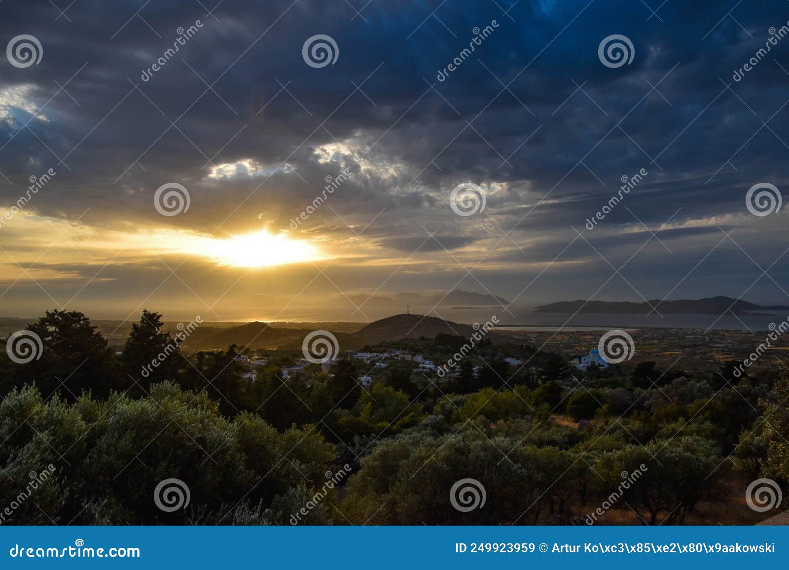 Sunset on Kos from stock image. Image of dawn, sunset - 249923959