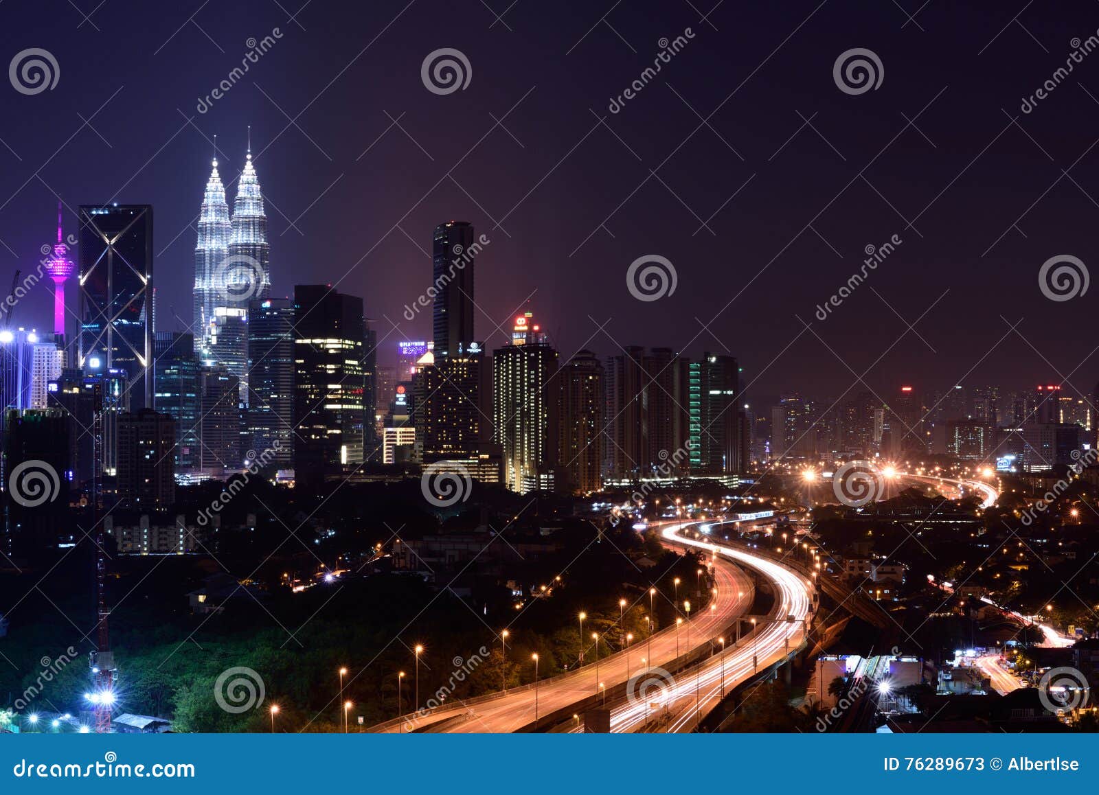 Sunset in Kuala Lumpur stock image. Image of dusk, klcc - 76289673