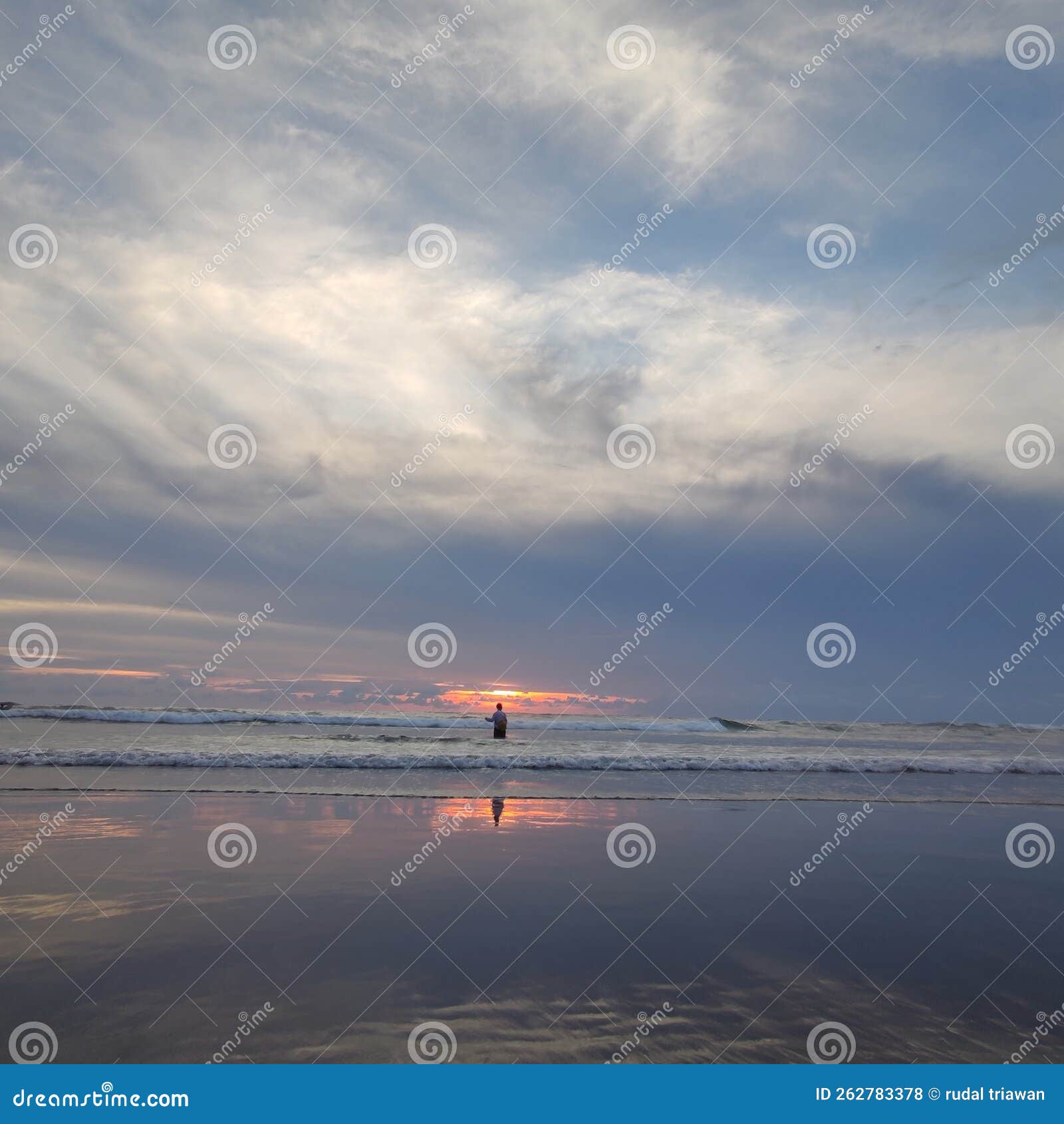 Sunset at Kuta Beach Bali Nature View Stock Photo - Image of sunset ...