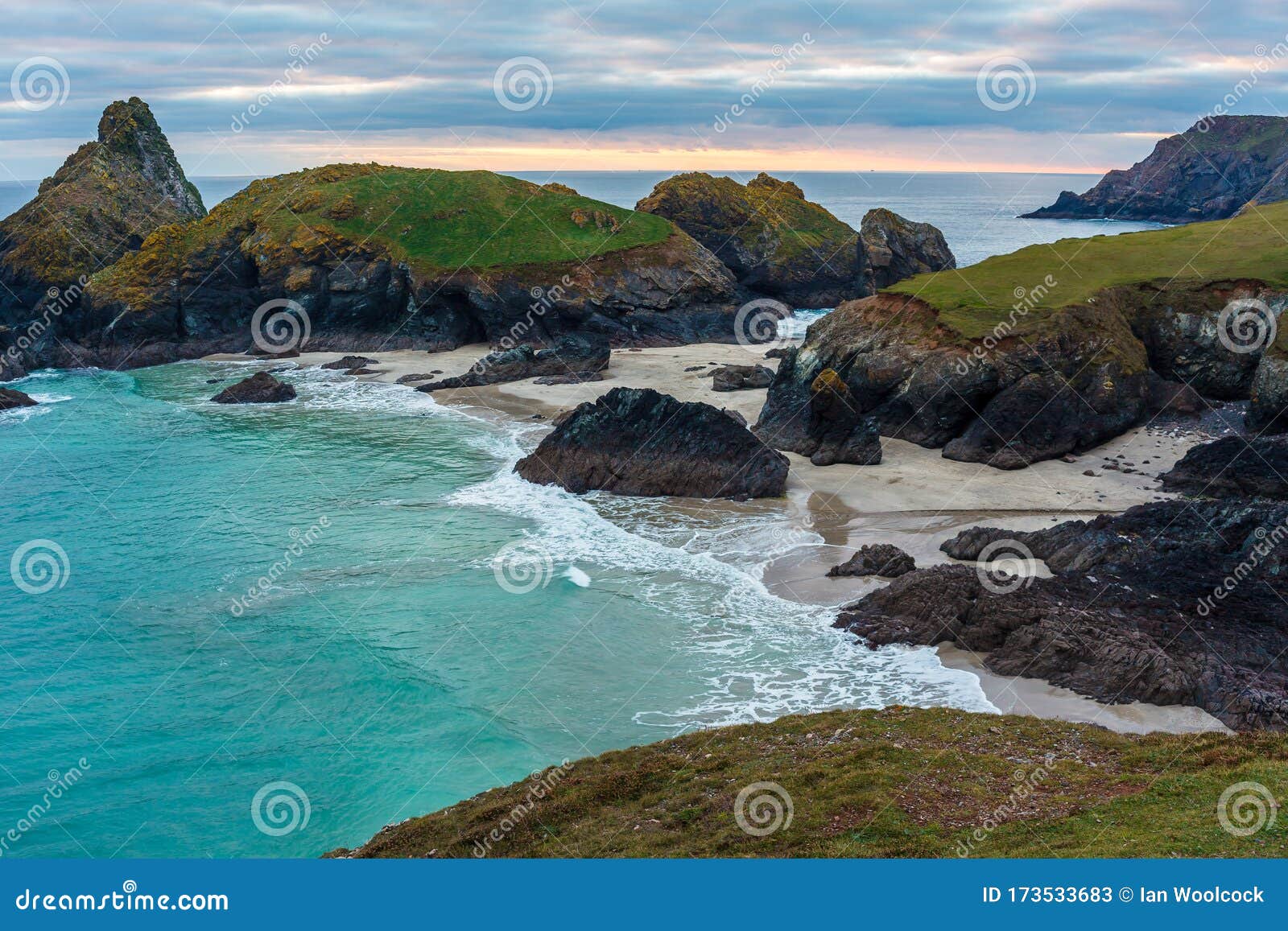 Sunset Kynance Cove Cornwall England UK Stock Image - Image of amazing ...