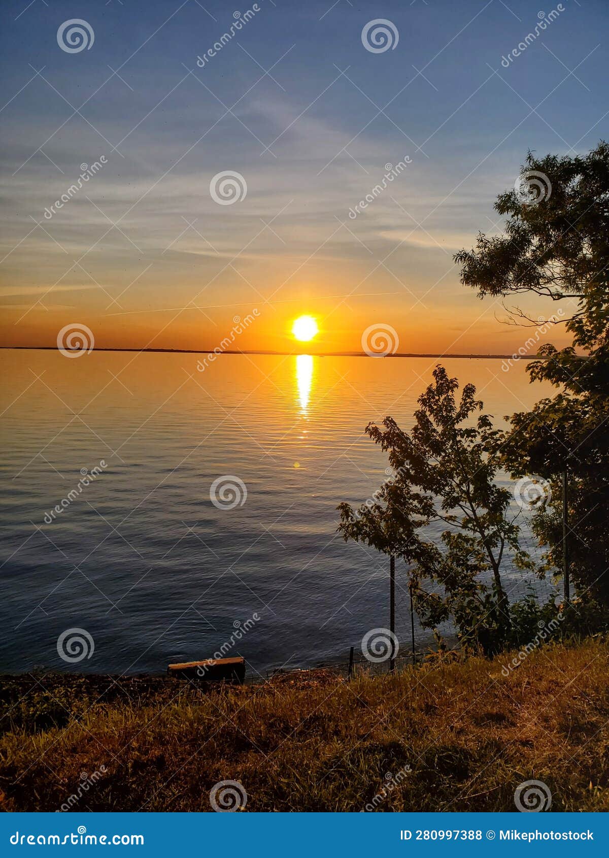 Sunset Lac Lake Saint Louis Quebec Stock Photo - Image of beach ...