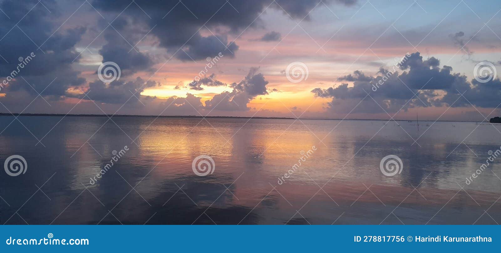 Sunset in lagoon side stock photo. Image of sunset, side - 278817756
