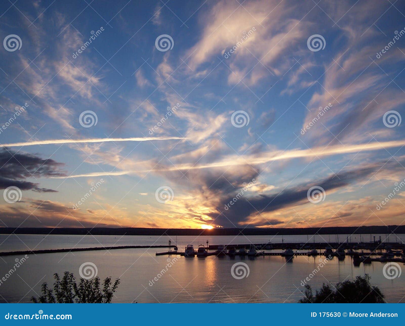 Sunset lake stock photo. Image of cummulus, landscape, water - 175630