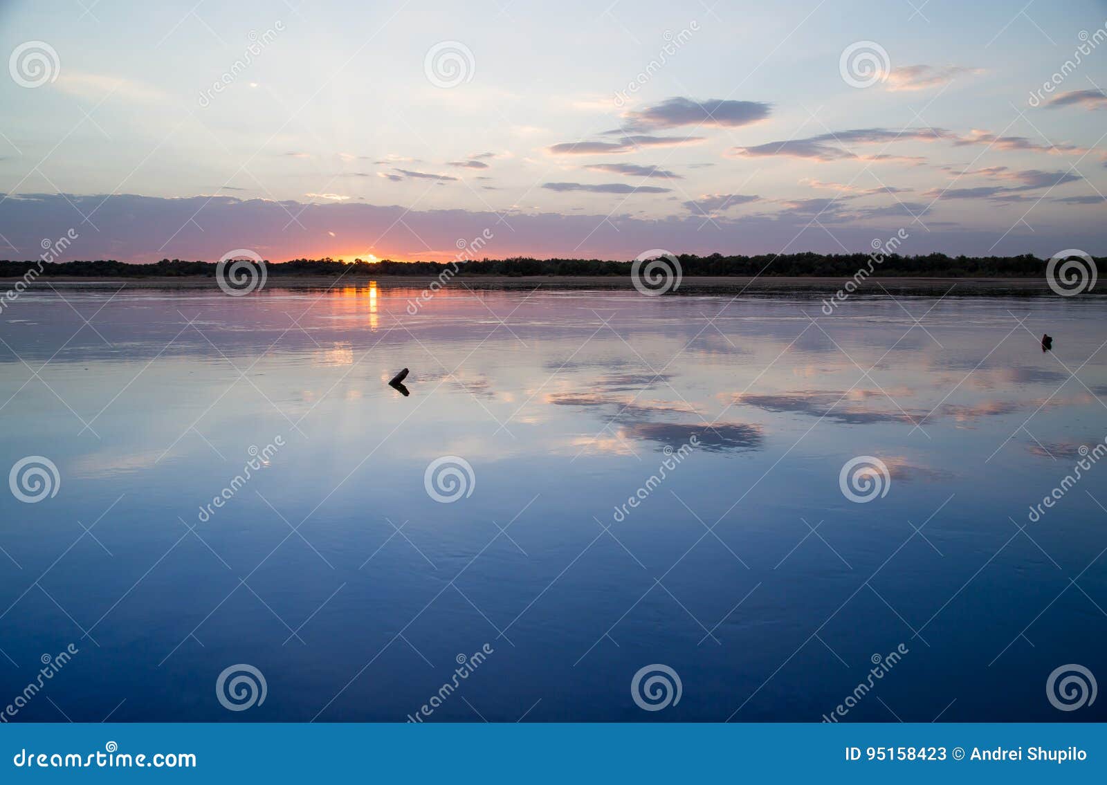 Sunset on the Lake As a Backdrop Stock Image - Image of water, sunny ...