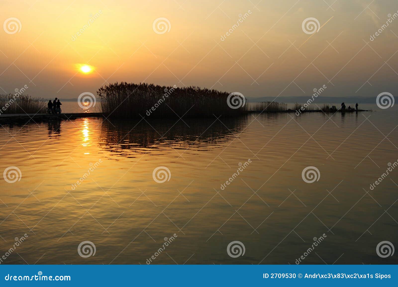Sunset at Lake Balaton stock photo. Image of calm, lake - 2709530