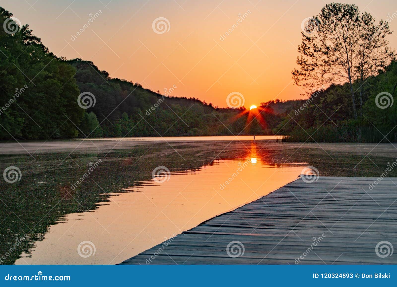 Sunset on the lake stock image. Image of water, lake - 120324893