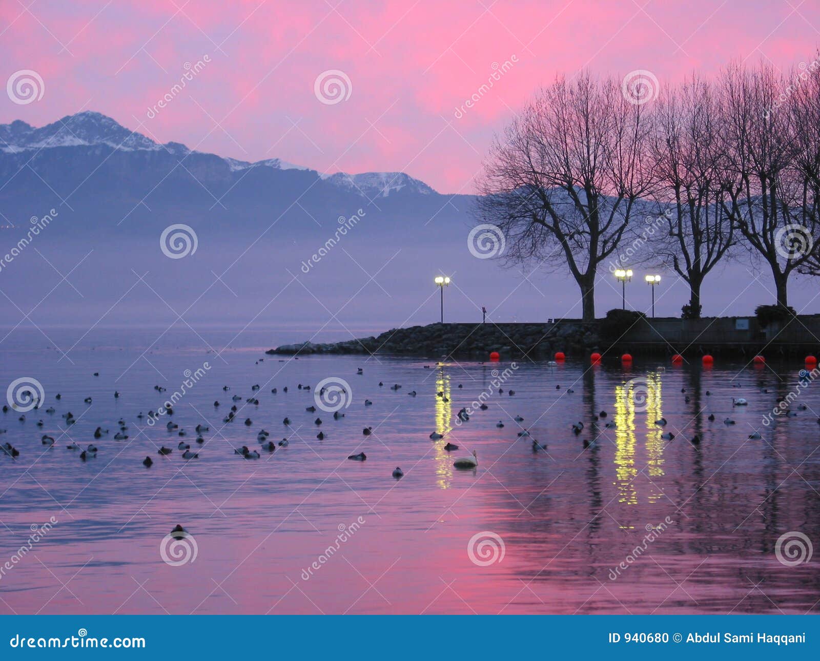 Sunset on lake Geneva 2 stock photo. Image of water, sunset - 940680