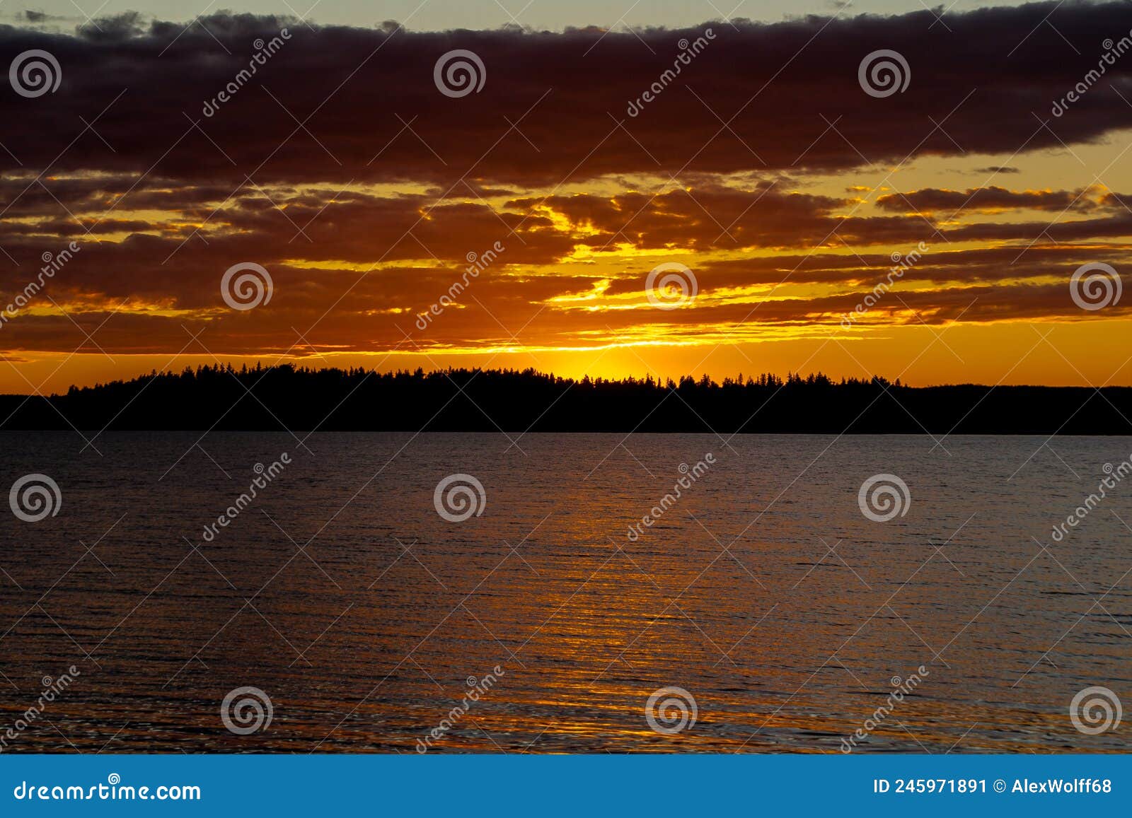 Sunset at the lake Unden stock image. Image of nature - 245971891