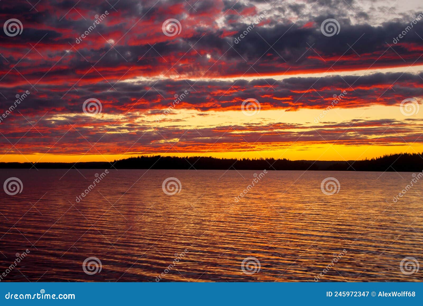 Sunset at the lake Unden stock image. Image of destination - 245972347