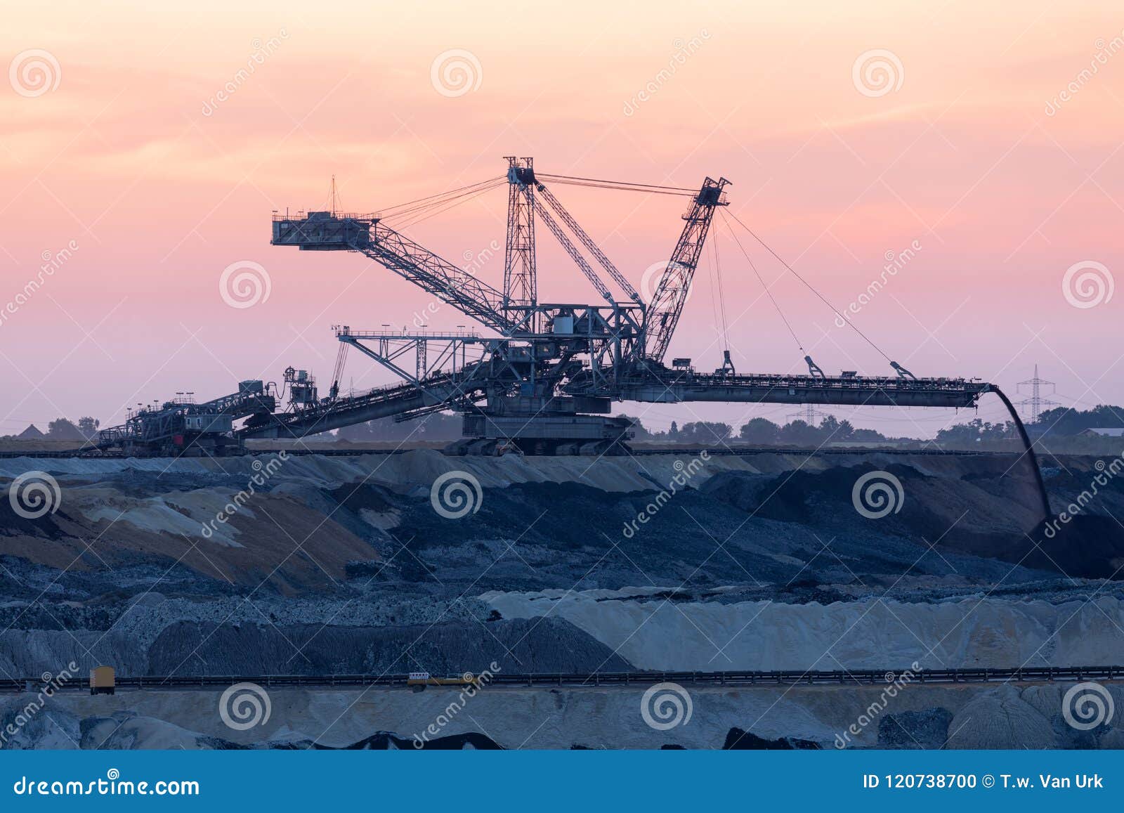 Digging Machine By The Road Stock Photography | CartoonDealer.com #99475178