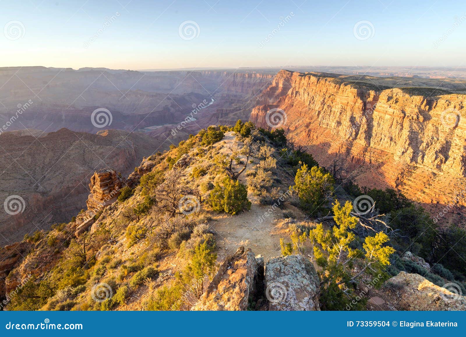 Sunset Landscape of Grand Canyon from Desert View Point Stock Photo ...