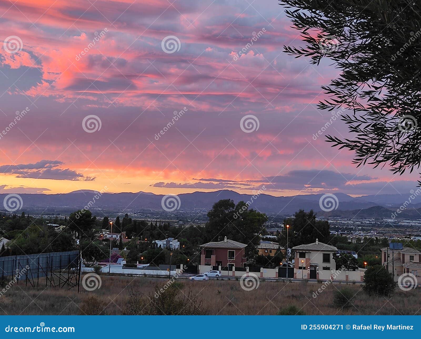 SUNSET LANDSCAPE from the MOUNTAIN-MALAGA Stock Image - Image of ...