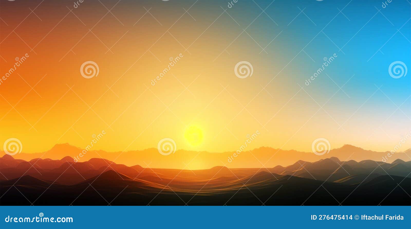 Sunset Landscape with Mountains and Sky Stock Illustration ...