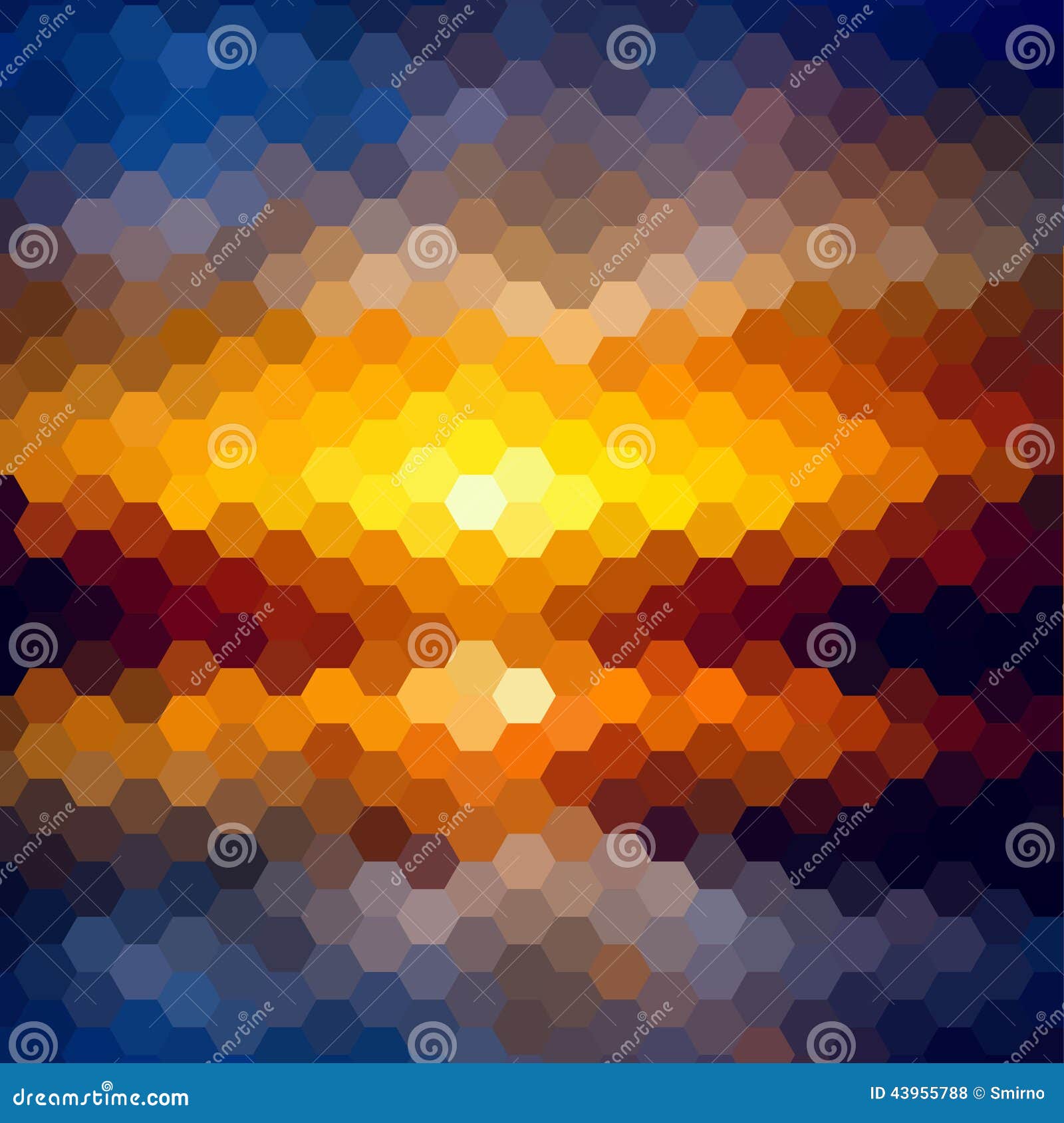 Sunset Landscape Pattern of Geometric Shapes. Colorful Mosaic. T Stock ...