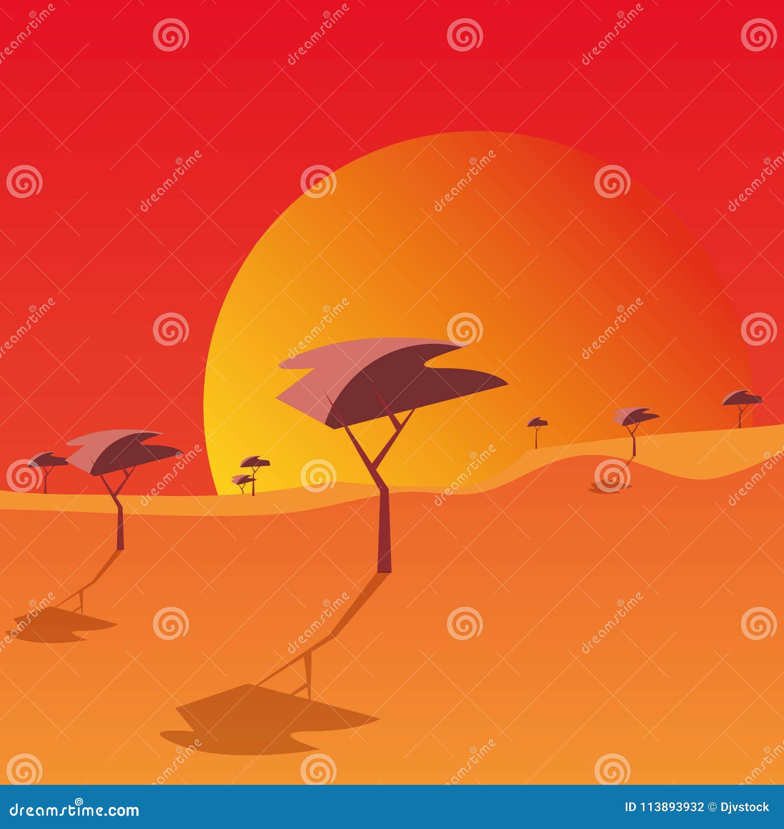 Sunset landscape design stock vector. Illustration of morning - 113893932