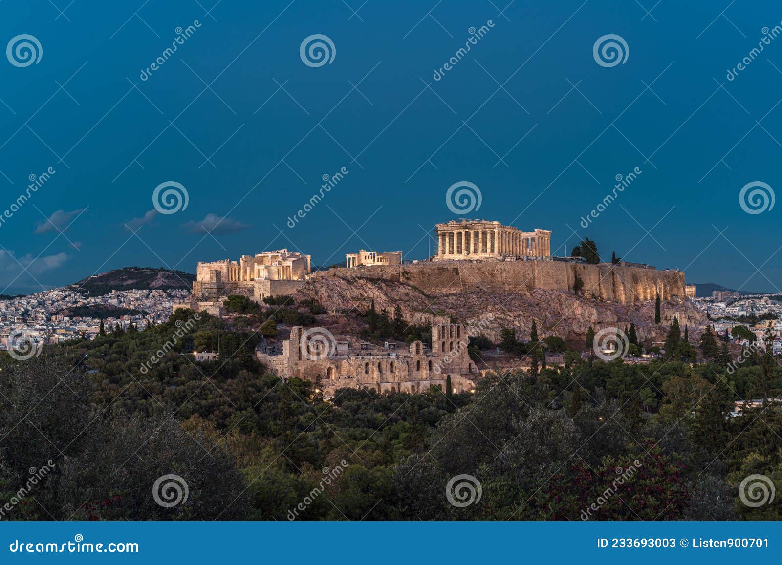 Sunset Landscapes of the Acropolis in Athens, Greece Stock Image ...