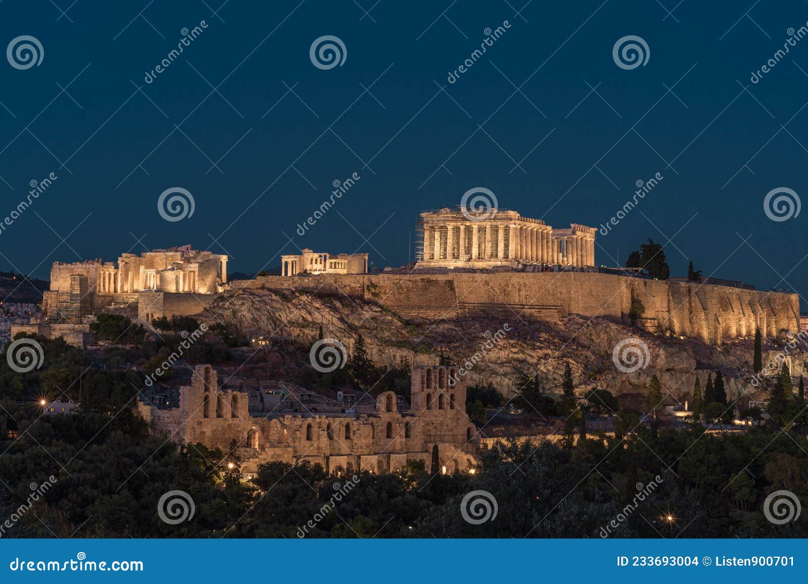 Sunset Landscapes of the Acropolis in Athens, Greece Stock Photo ...