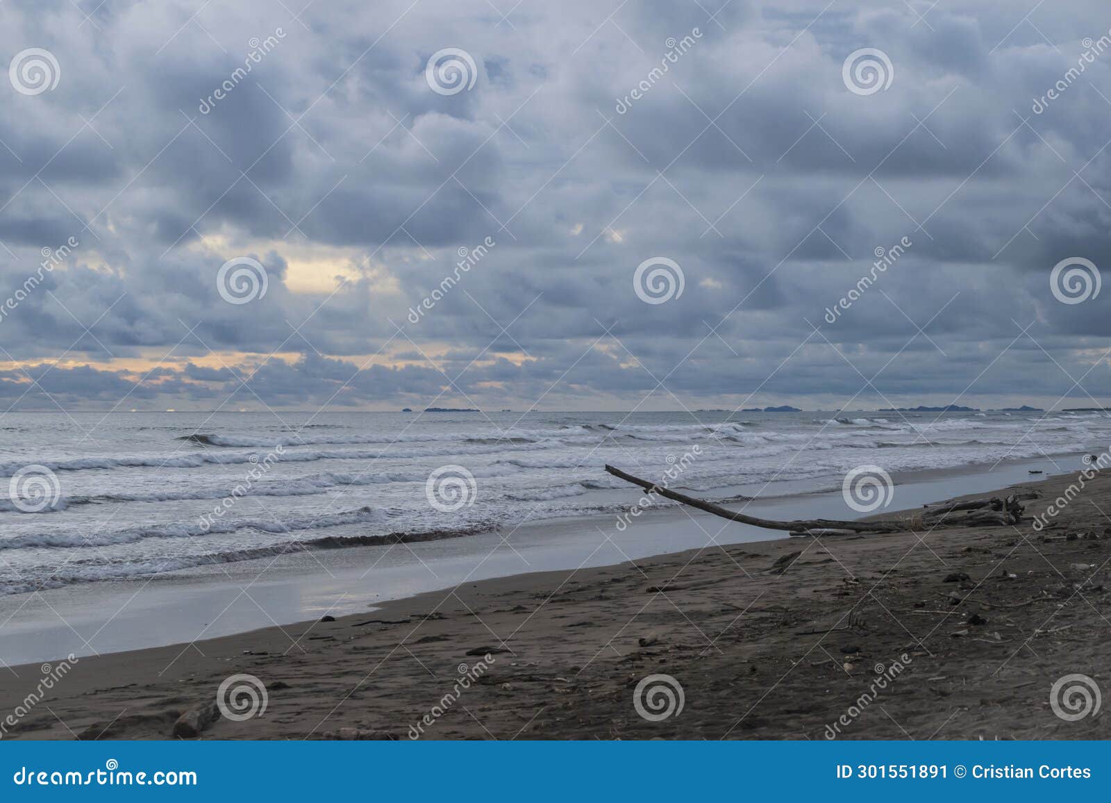 Sunset on Las Lajas Beach in Panama Stock Image - Image of sunrise ...