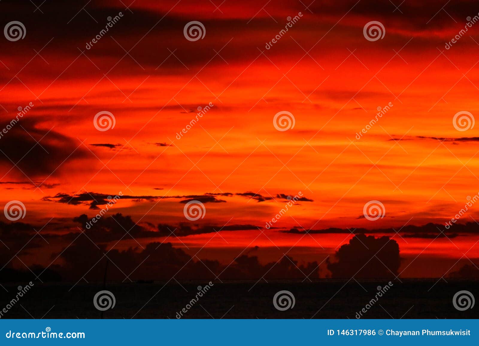 Sunset on Last Light Sky Silhouette Cloud in Evening Stock Photo ...