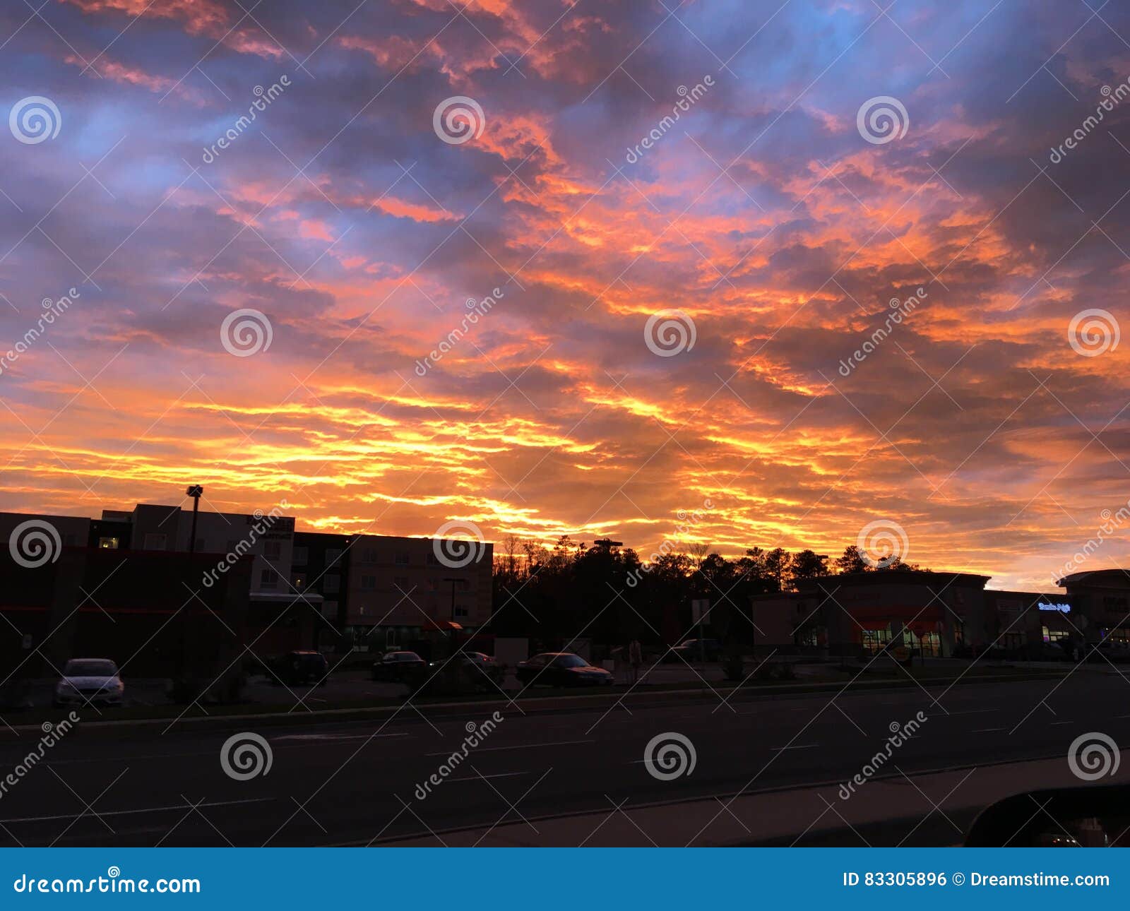 Sunset late evening editorial photo. Image of cumulus - 83305896