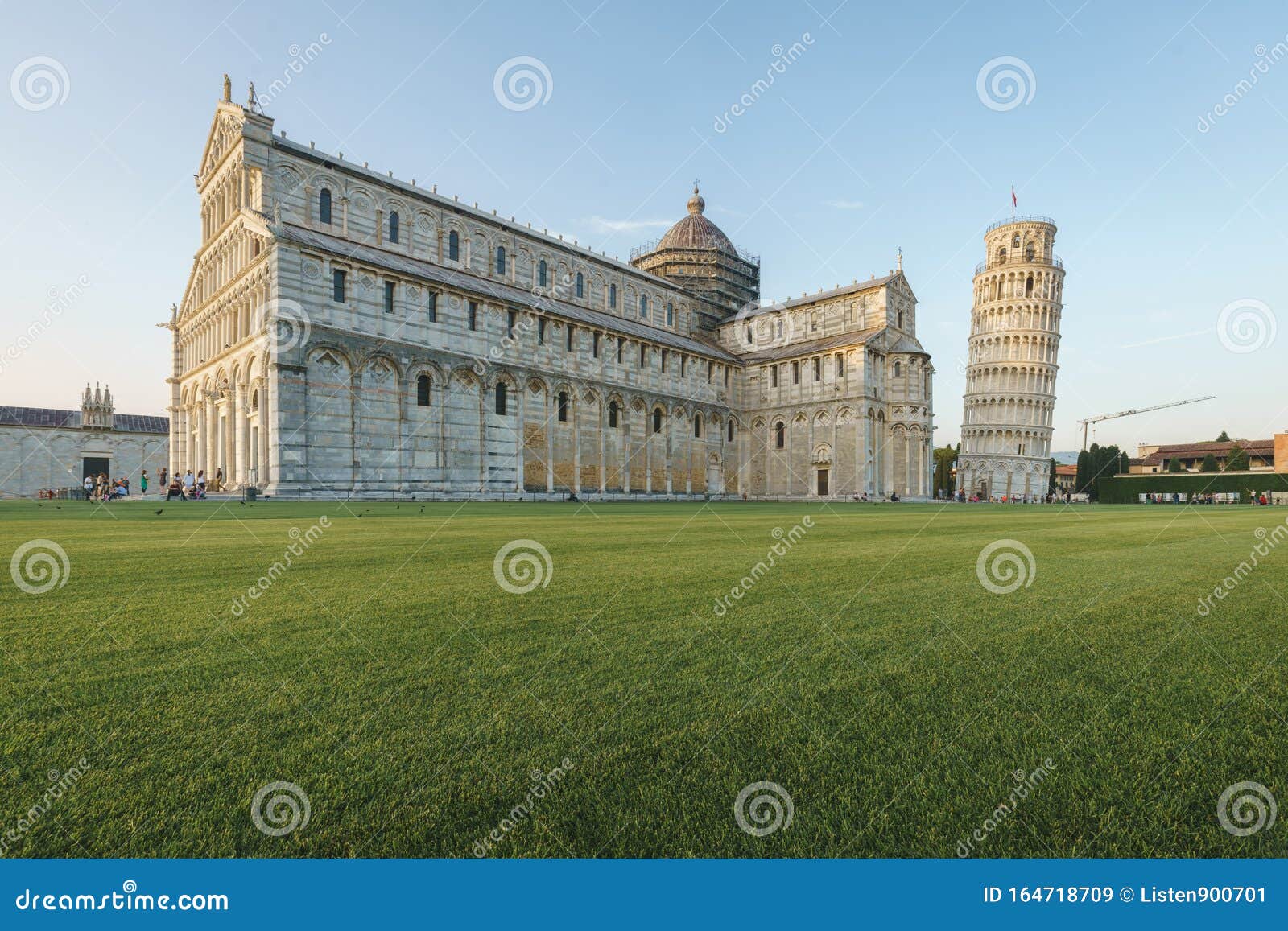 Sunset of the Leaning Tower of Pisa and Pisa Cathedral on Square of ...