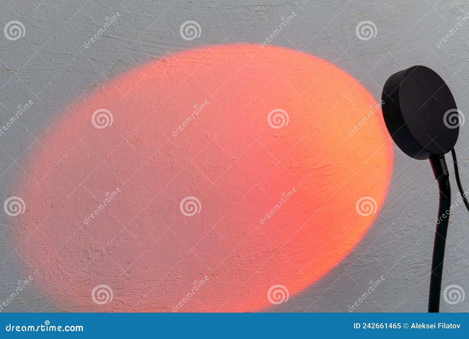 Sunset LED RGB Lighting Decor. Shadow on Surface Illuminated by ...