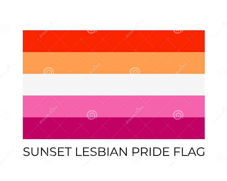 Sunset Lesbian Pride Flag Symbol Of Lgbt Community Vector Flag Sexual