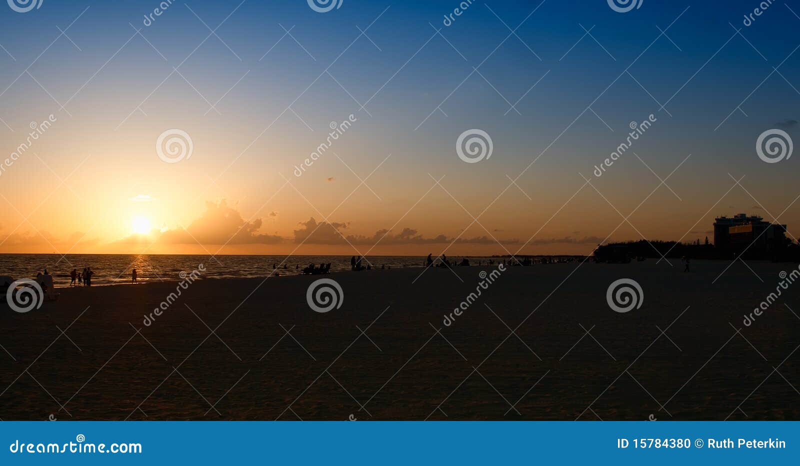 Sunset on Lido Beach in Sarasota, Florida Stock Photo - Image of dusk ...