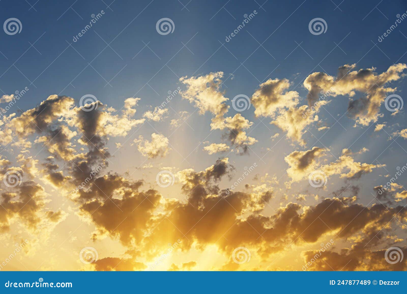 Sunset Light Rays through Scattering Cumulus Clouds on a Warm Summer ...