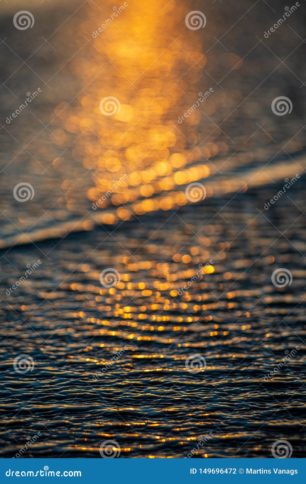 Sunset Light Reflection in the Beach Wet Sand and Water Stock Photo ...