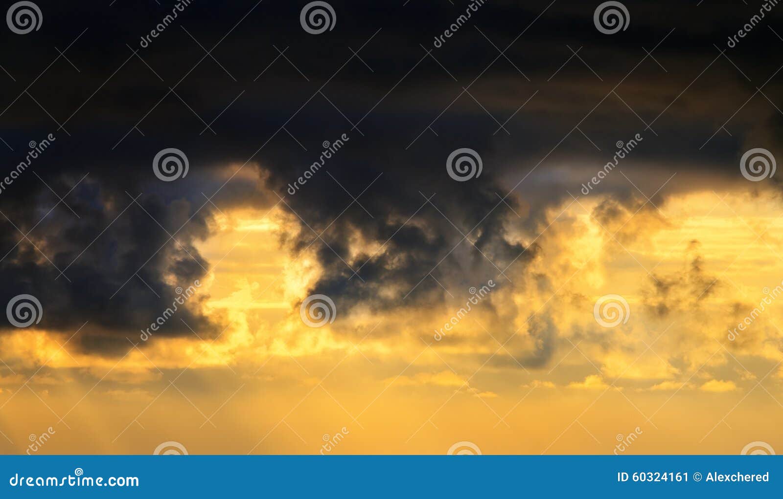 Sunset Light Streaming through the Clouds Stock Image - Image of ...