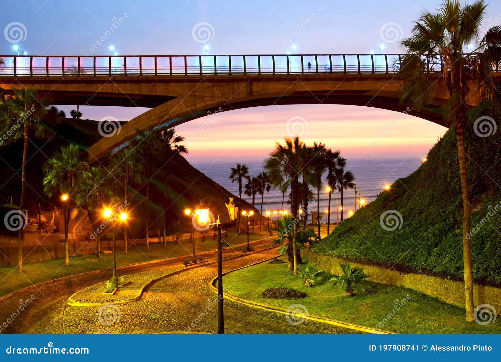 Sunset in Lima, Peru stock image. Image of district - 197908741