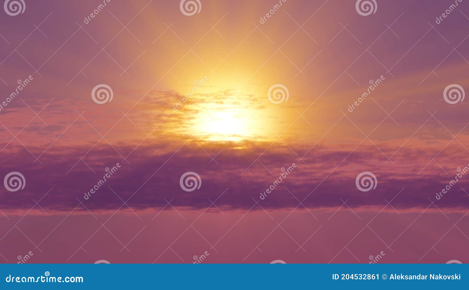 Sunset with Line Clouds Abstract Stock Illustration - Illustration of ...