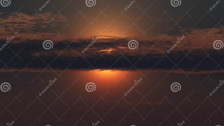 Sunset with Line Clouds Abstract Stock Illustration - Illustration of ...