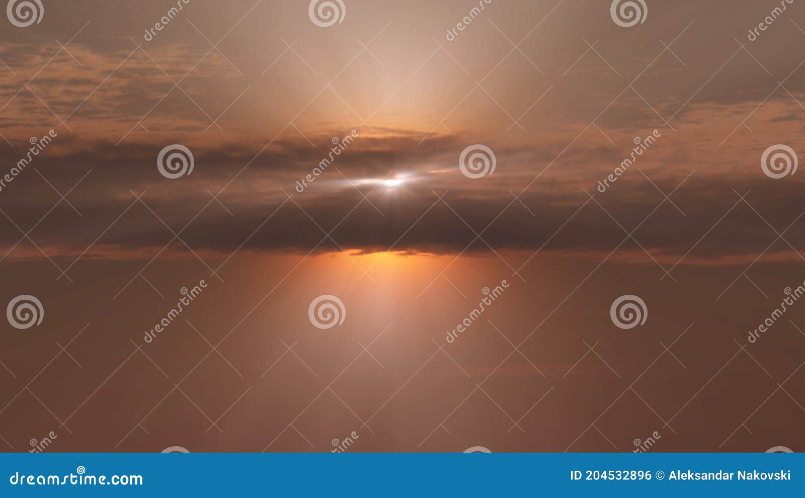 Sunset with Line Clouds Abstract Stock Illustration - Illustration of ...